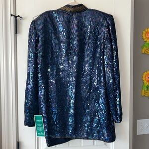 Vintage | Jackets & Coats | Vintage Bluepurple Iridescent Sequin ...